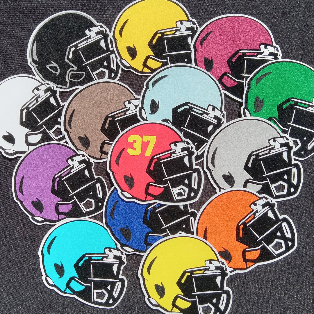 Custom Football Helmet Vinyl Patch / Flock Vinyl Patch / Heat Press ...