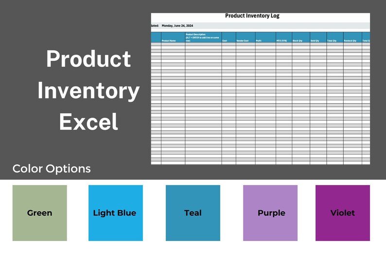 Product Inventory Management Form, Inventory Sheet, Small Business ...