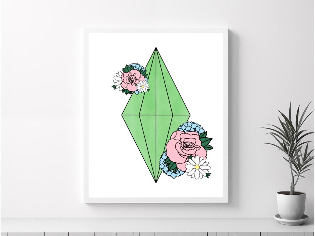 Floral Plumbob Digital Art Print - Etsy