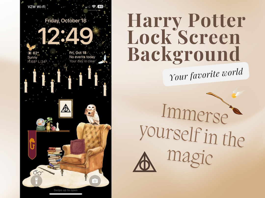 Harry Potter Lock Screen Wallpaper for iPhone Ios 18 digital Download ...