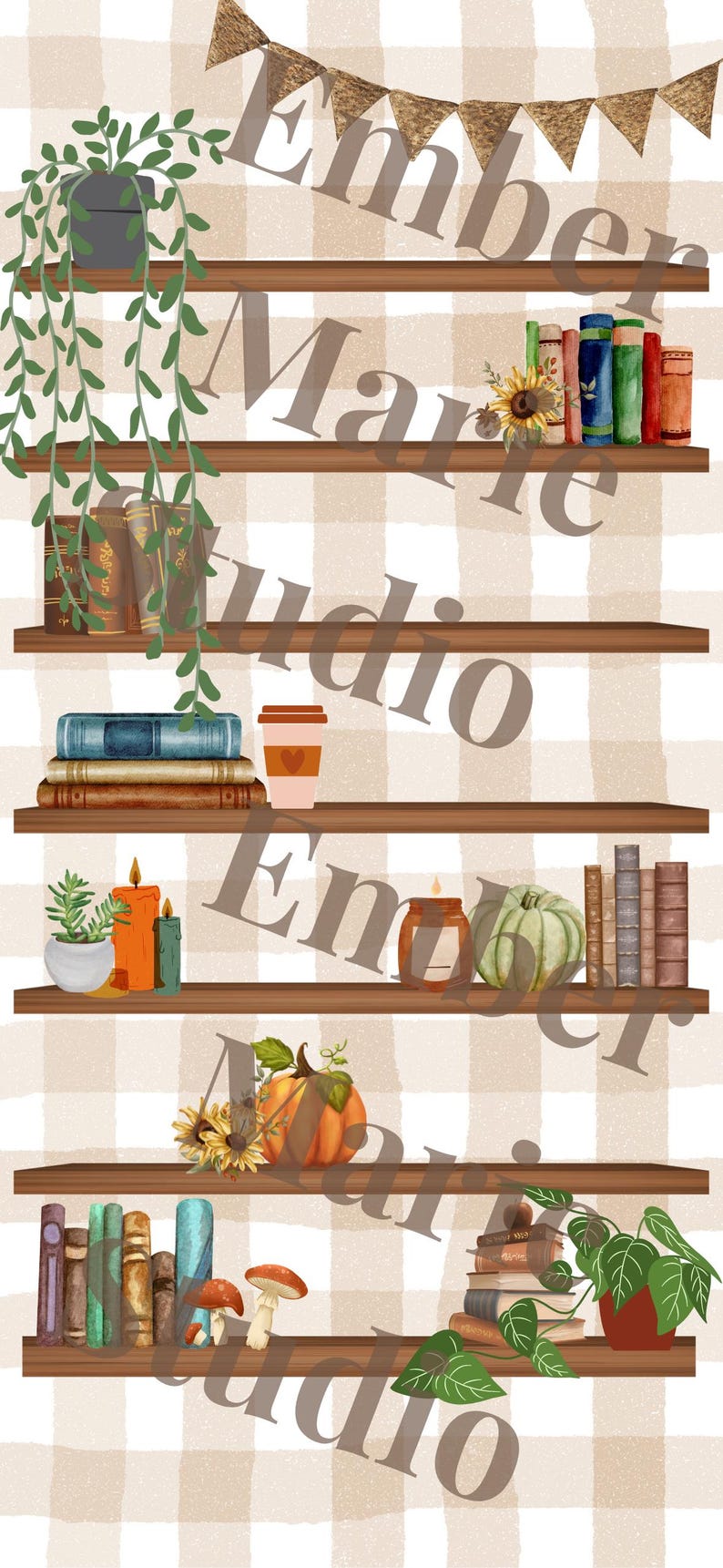 Fall Bookshelf Wallpaper for iPhone Ios 18 *digital Download* - Etsy