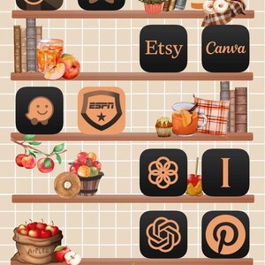 Apple Orchard Bookshelf Wallpaper for iPhone Ios 18 *digital Download ...
