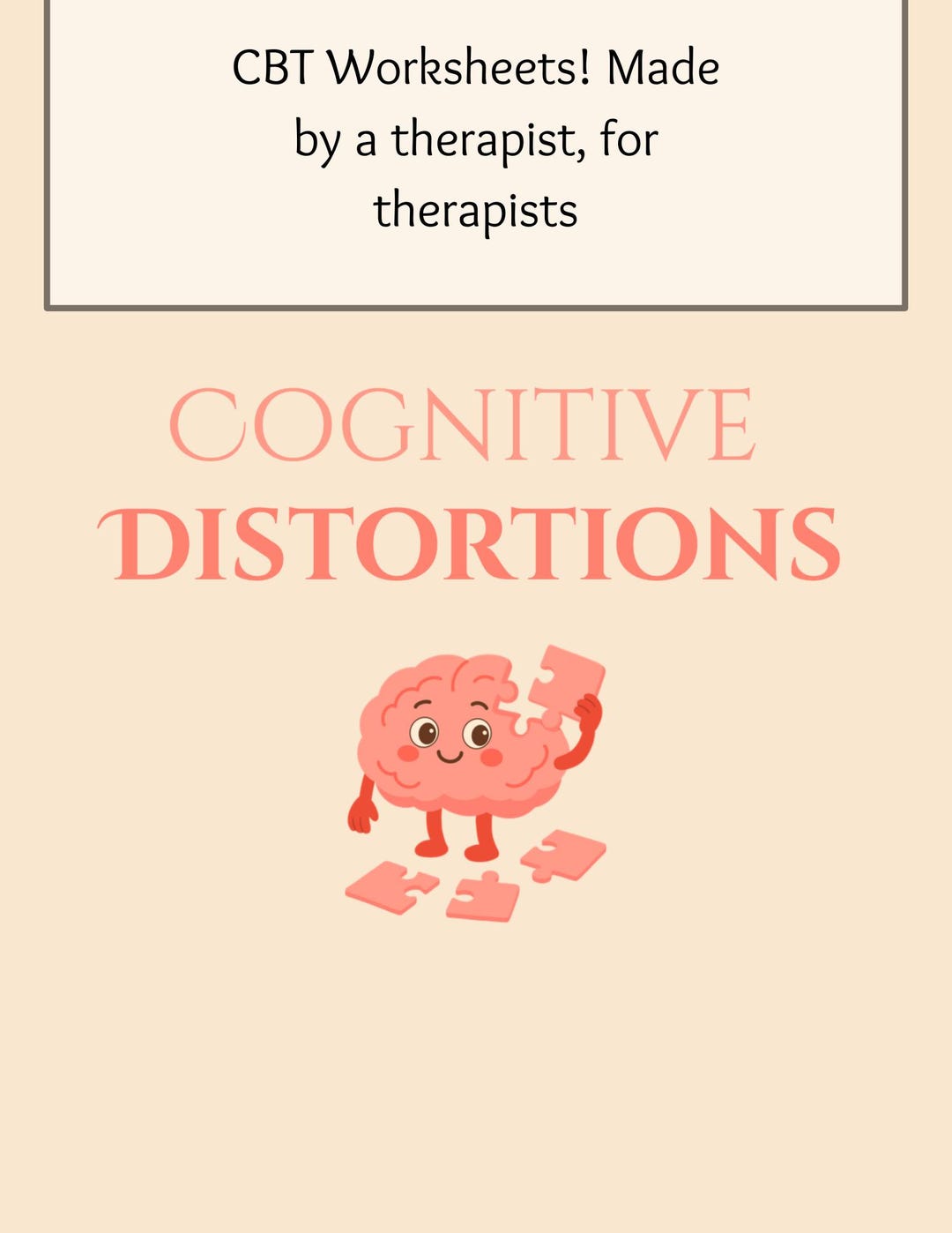 CBT Cognitive Distortion Worksheets for Teens - Etsy
