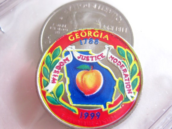 State Quarters 6 1999 Colorized Set Uncirculated Georgia New | Etsy