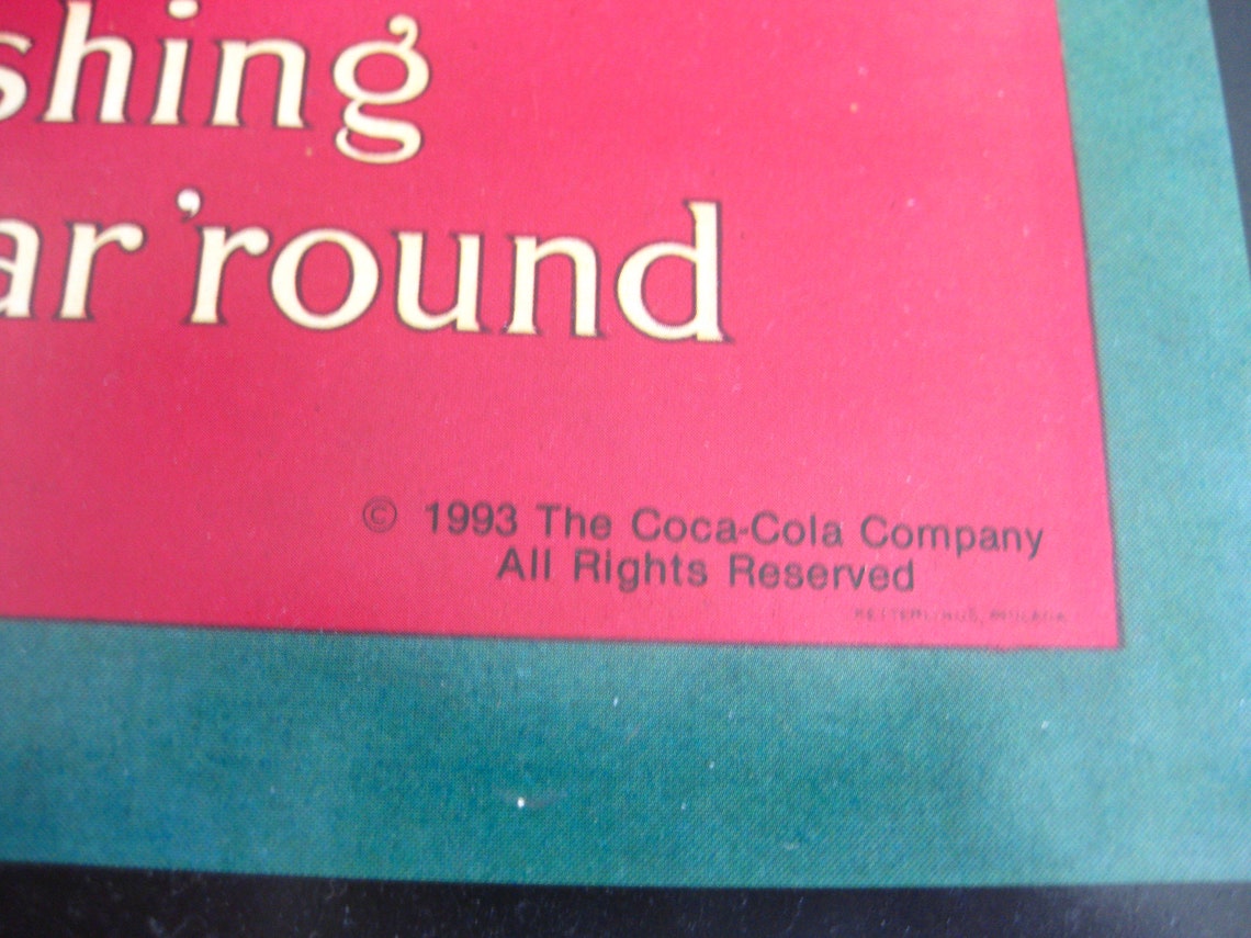 Coke Sign 1993 Coca Cola Four Seasons Delicious Refreshing - Etsy