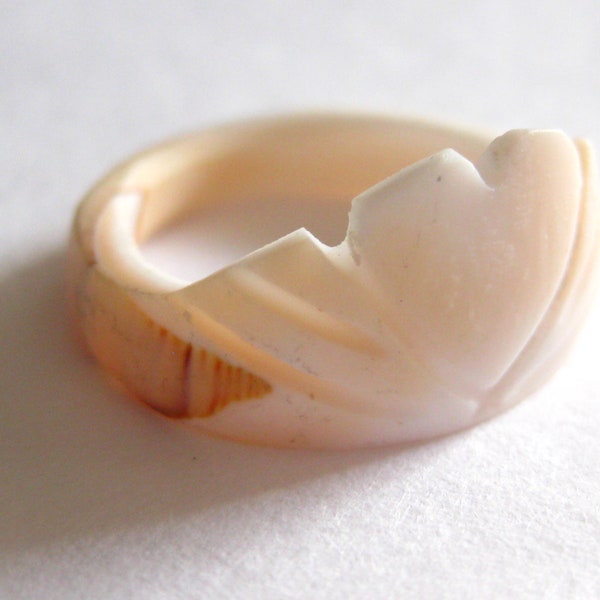 Carved Shell Ring - Etsy