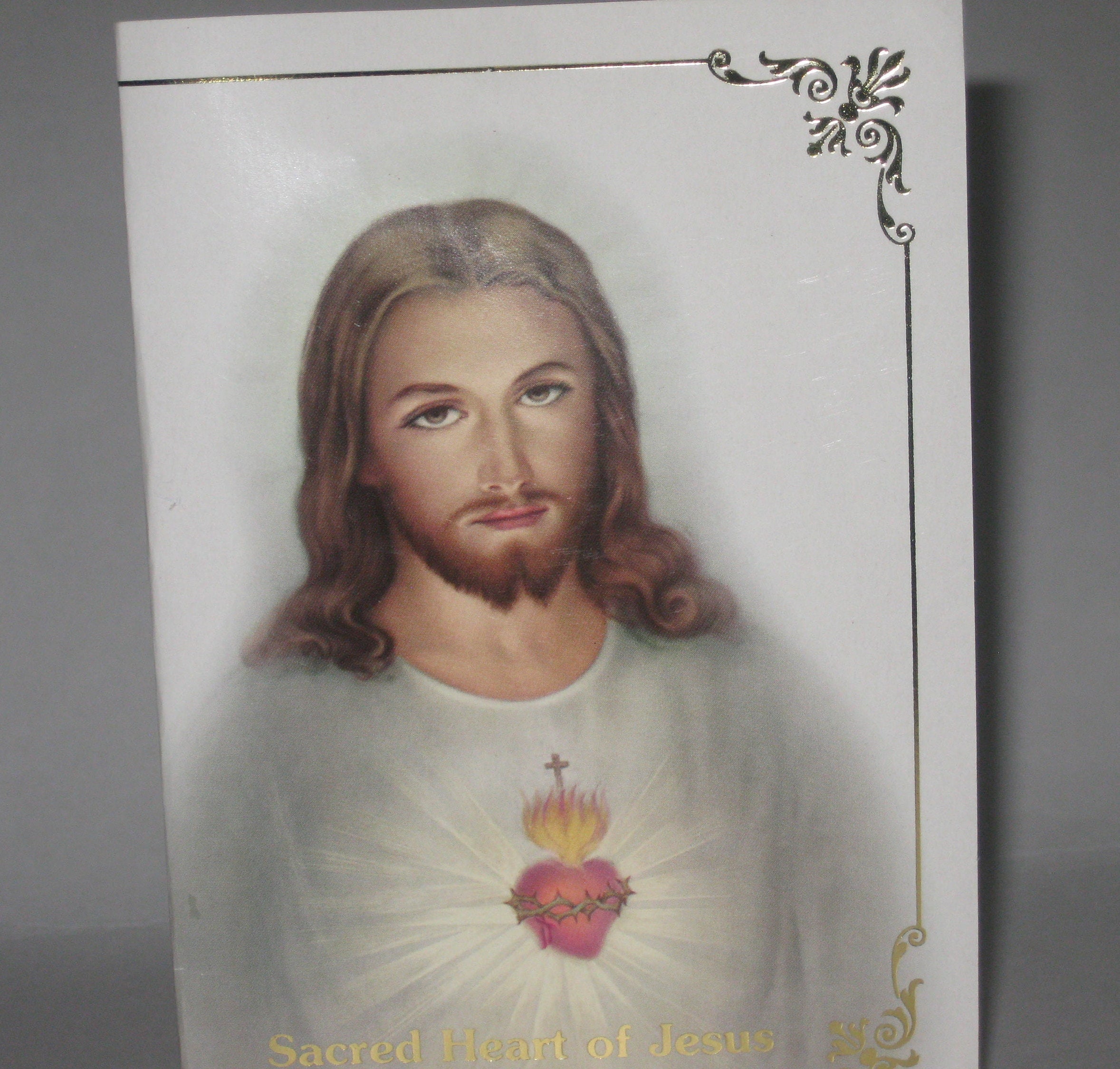 Jesus Medal Prayer Card Vintage - Etsy