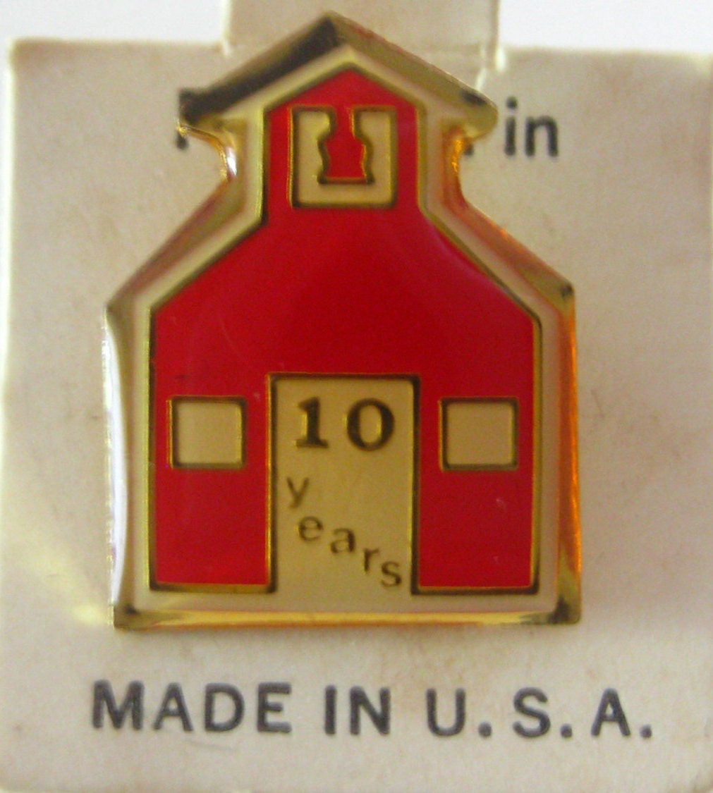 School House 10 Years Pin Pinback Tack Red Old Stock - Etsy