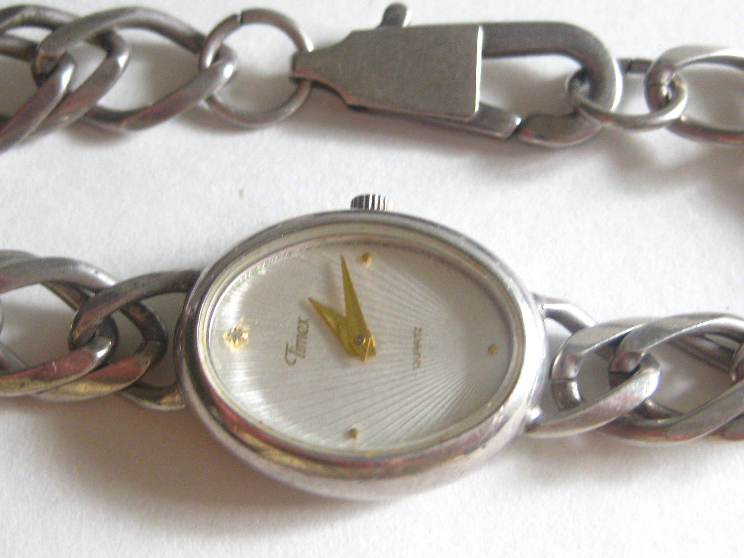 Timex Watch Woman's Stainless Steel Chain Link Band - Etsy