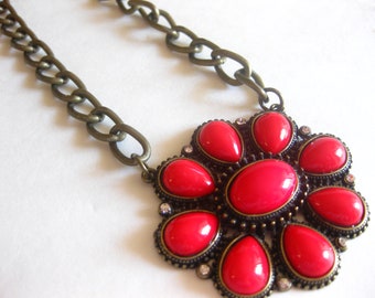 Large Red Pendant | Etsy