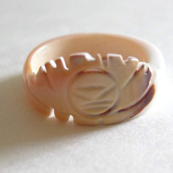 Carved Shell Ring - Etsy