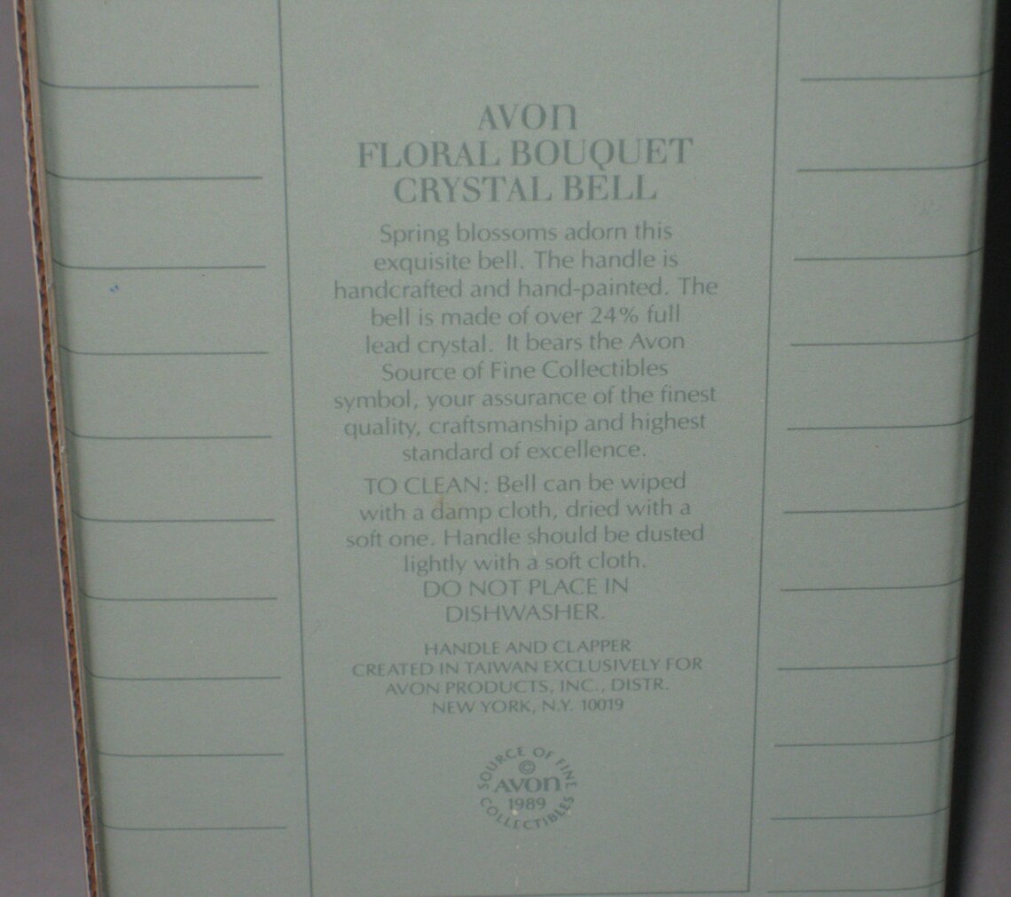 Avon Glass Crystal Bell Old Stock Original Box 1989 Floral - Etsy