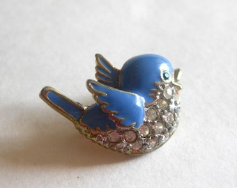 Blue Bird Brooch | Etsy