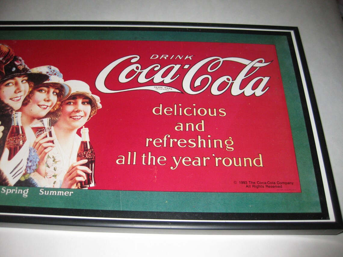 Coke Sign 1993 Coca Cola Four Seasons Delicious Refreshing - Etsy