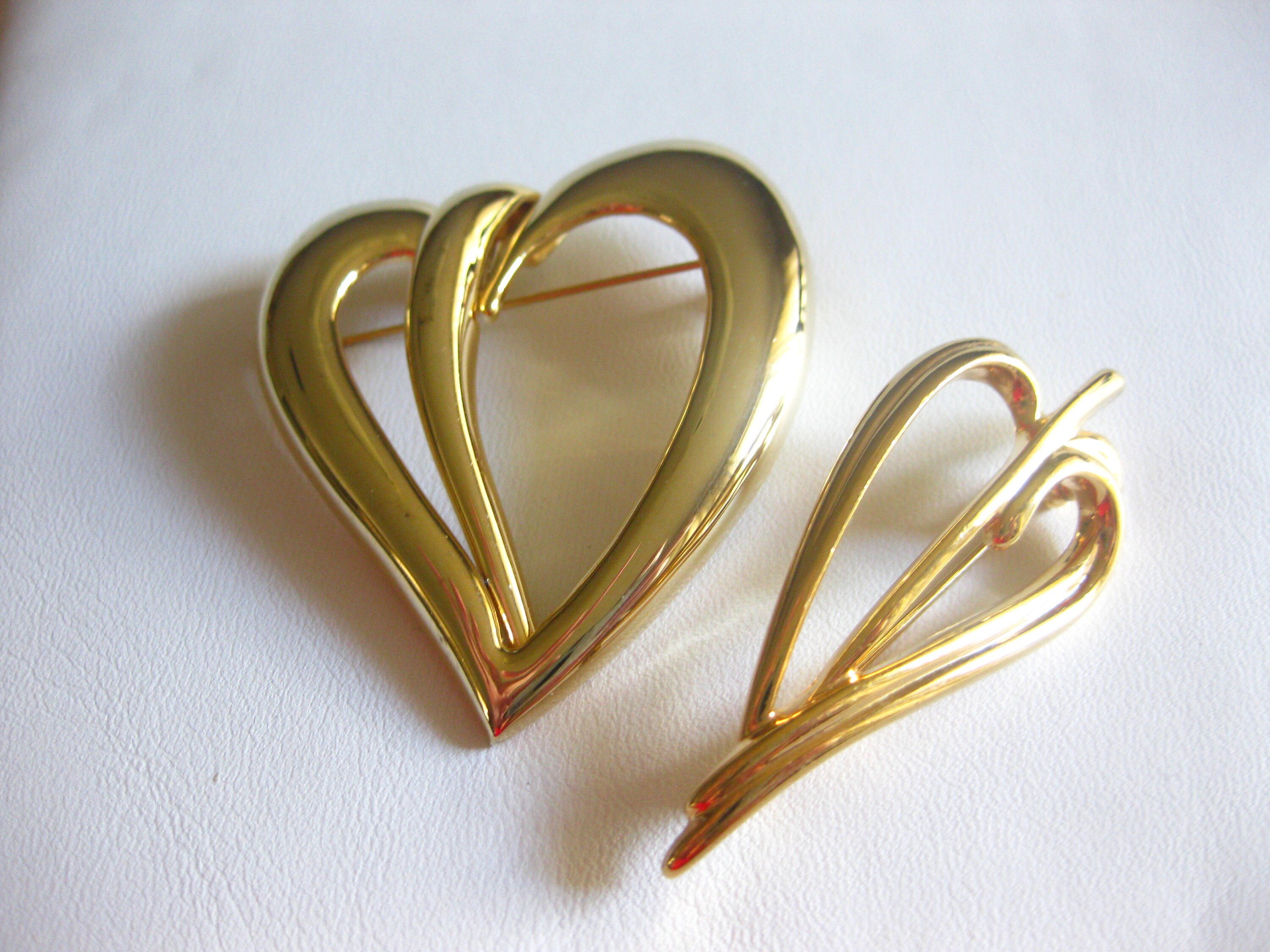 Heart Brooch Lot 2 Napier Vintage Large 2 - Etsy