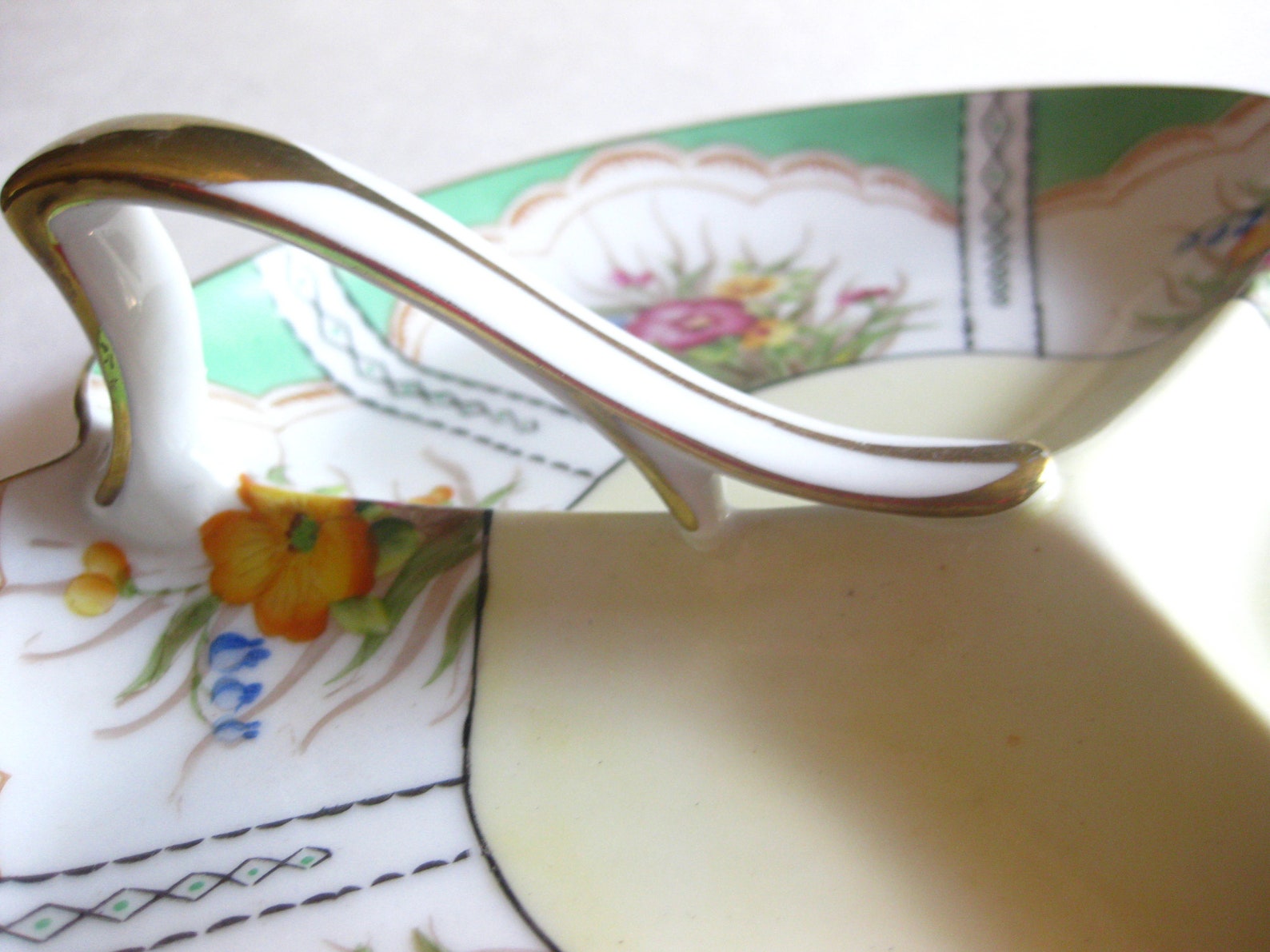 Porcelain Relish Dish with Handle 3 Part M Japan Handpainted | Etsy