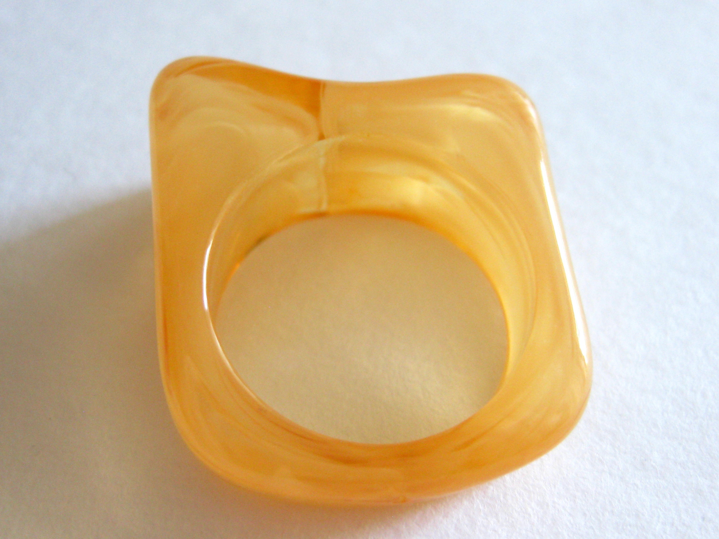 Lucite Bubble Ring Yellow Translucent Size 7 1/2 Vintage - Etsy