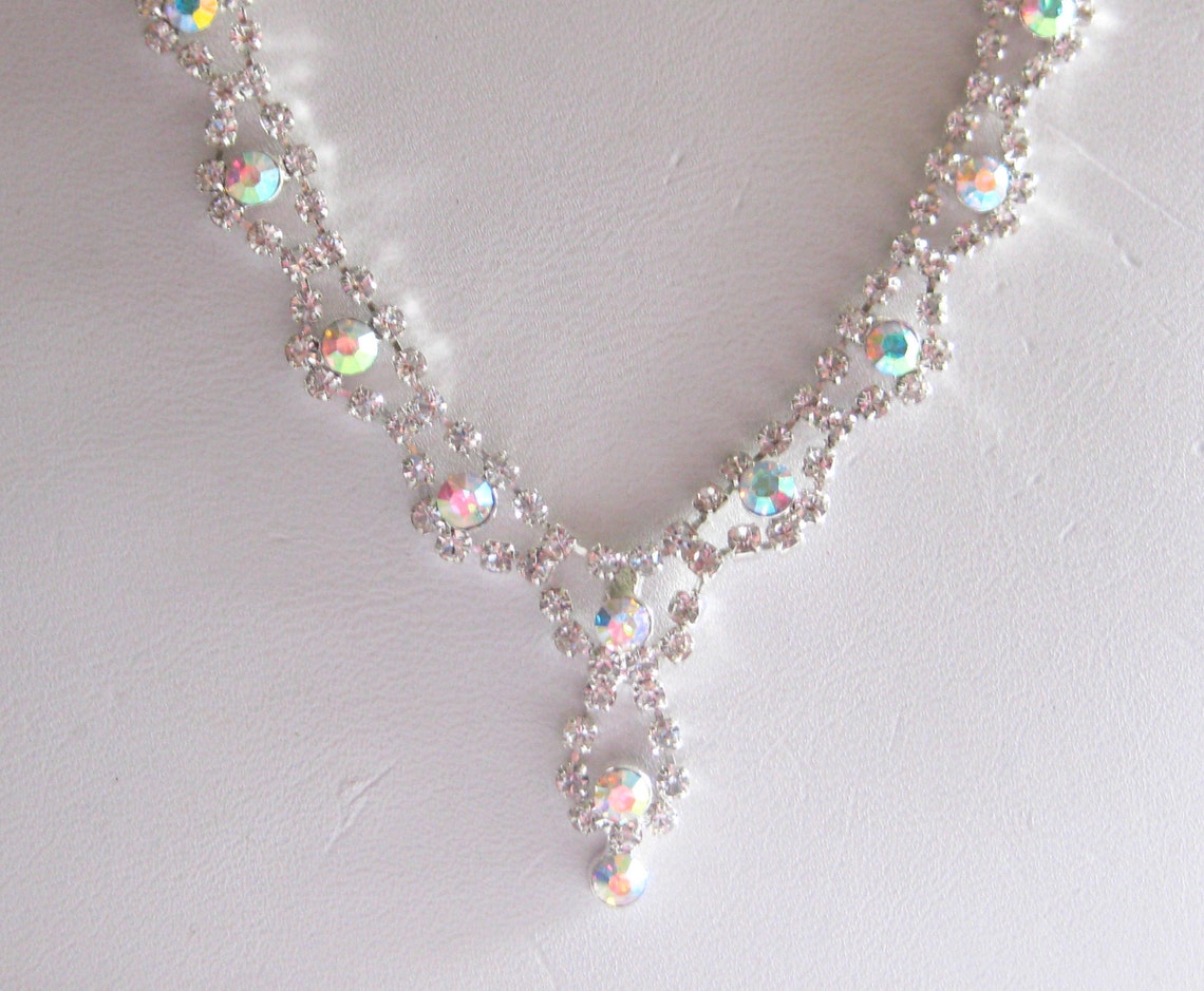 Crystal Rhinestone Icing Set Necklace Bracelet Demi Parure - Etsy