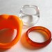 Ring Rings Lucite Orange Clear Heart Lot 3 Piece - Etsy