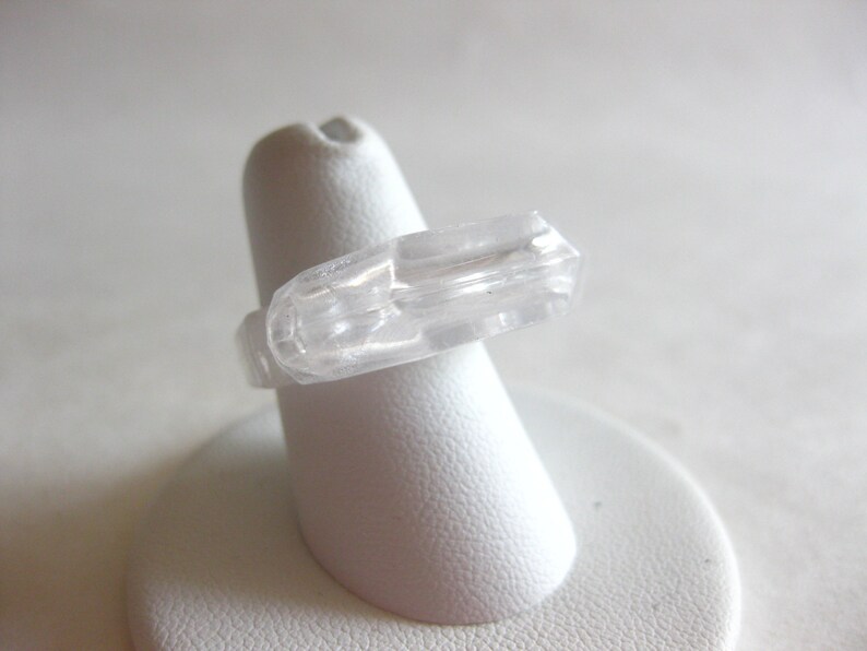 Clear Lucite Ring Lot Rhinestone Dome Square Size 6 Vintage - Etsy