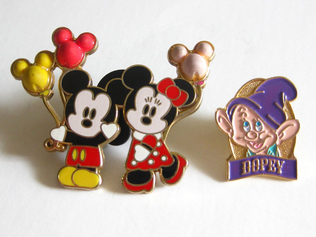 Mickey Minnie Dopey Pins Disney Lot (2) Vintage - Etsy