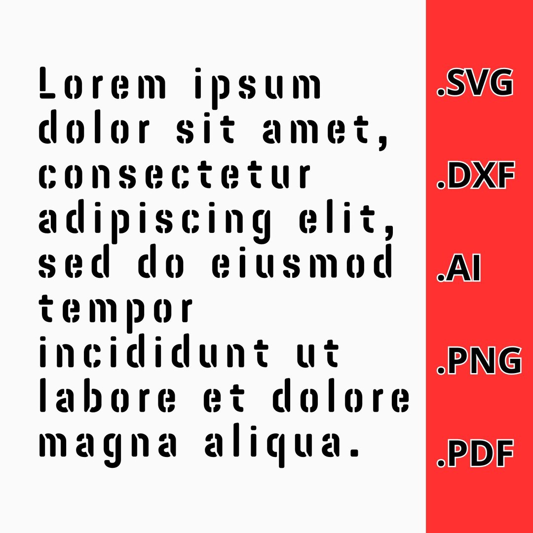 Laser Engraver Stencil Font: SVG, DXF, AI, Png, Pdf Format for ...