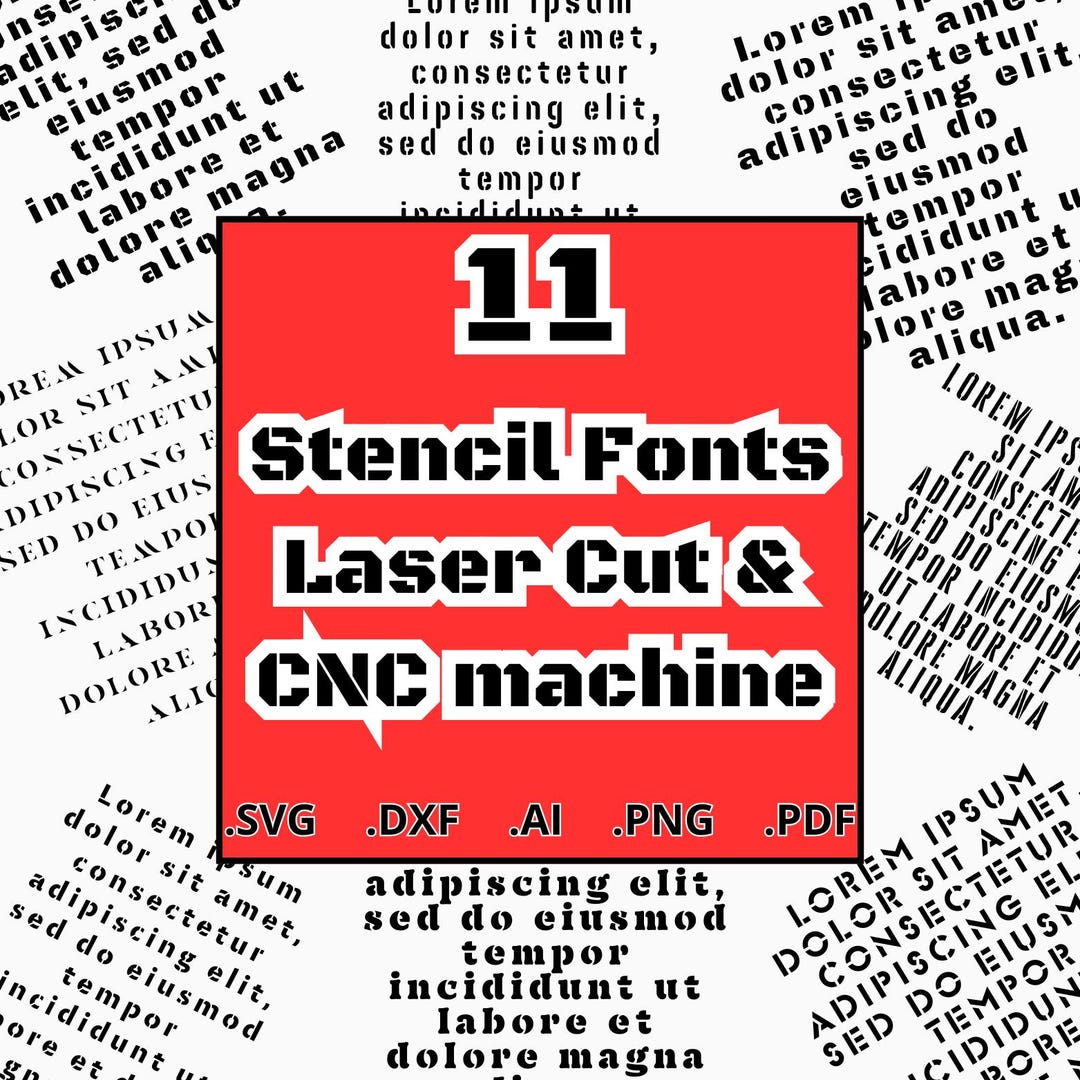 11 Stencil Font Pack for Laser Engraving & CNC Cutting - Etsy