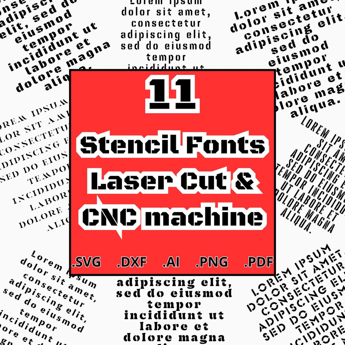 11 Stencil Font Pack for Laser Engraving & CNC Cutting - Etsy