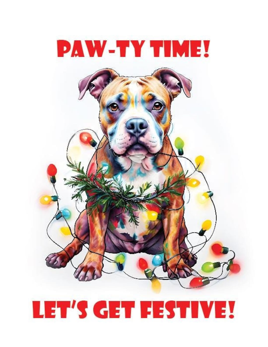 Paw-ty Time SVG File | Dog With Lights Shirt Design | Let’s Get Festive ...