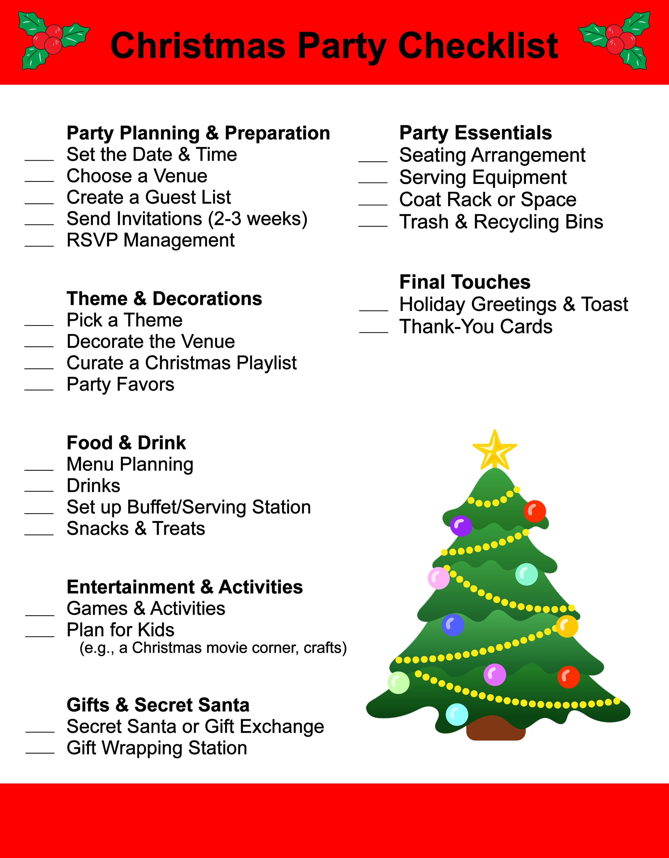 Christmas Party Checklist | Download Only - Etsy