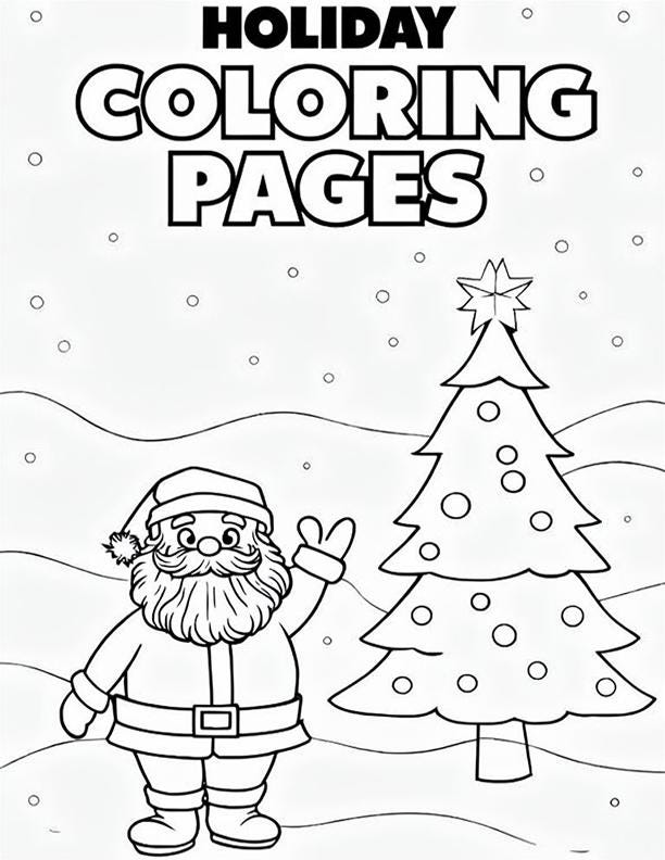 Christmas Coloring Pages for Kids & Adults | Holiday Printable Designs ...