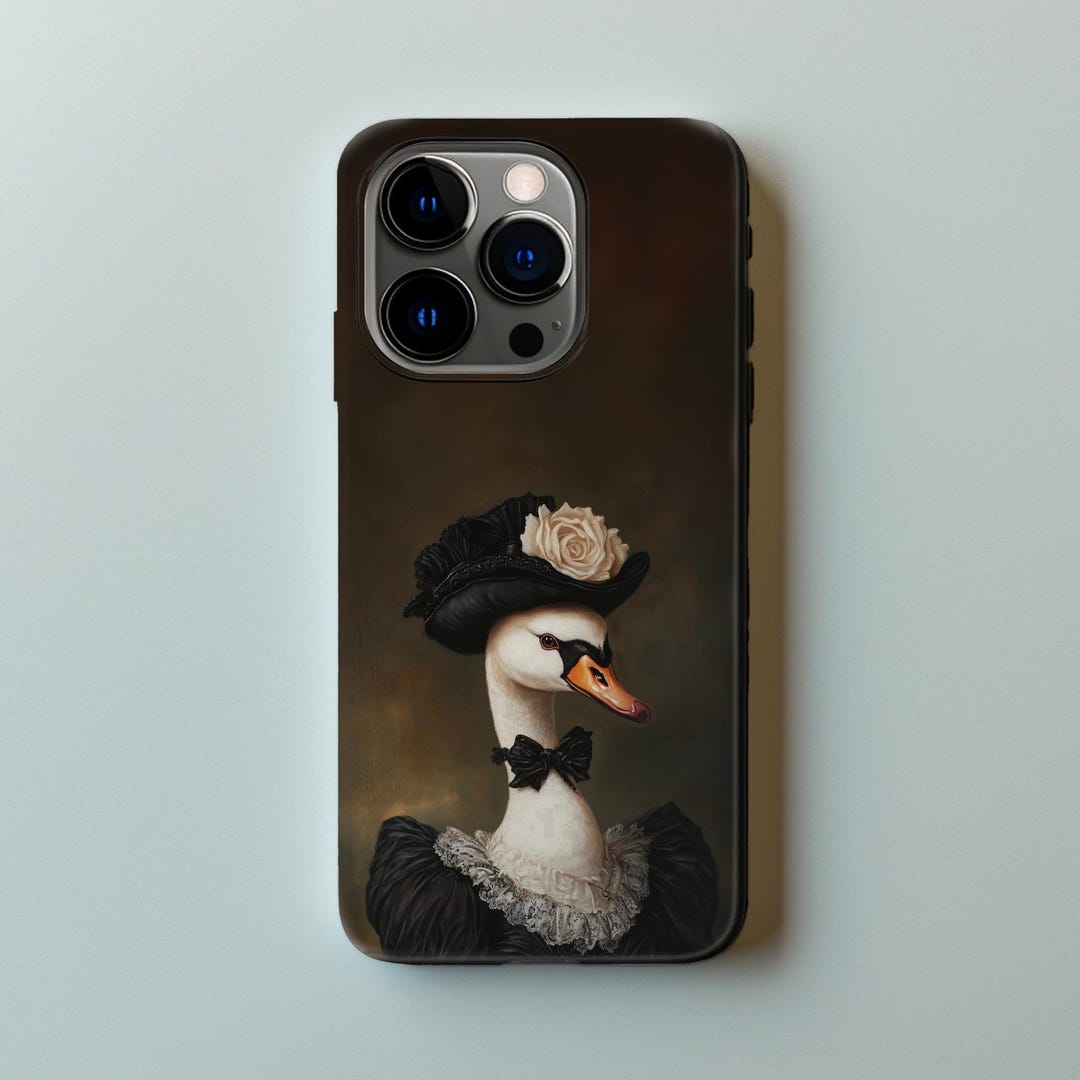 Vintage Animal Portrait Elegant Swan Tough Phone Case, Protective Cover ...