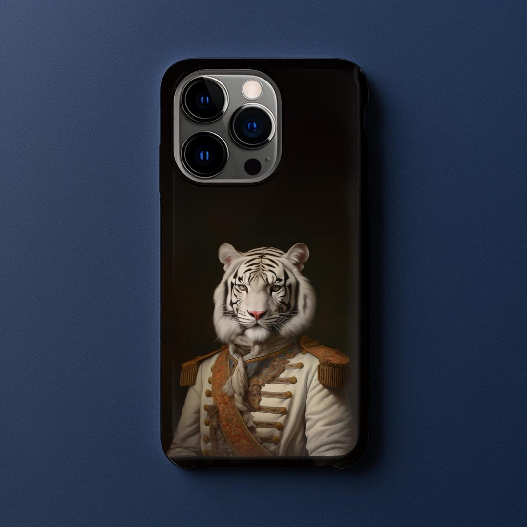 Vintage Animal Portrait Tiger Tough Phone Case, Protective Cover for ...