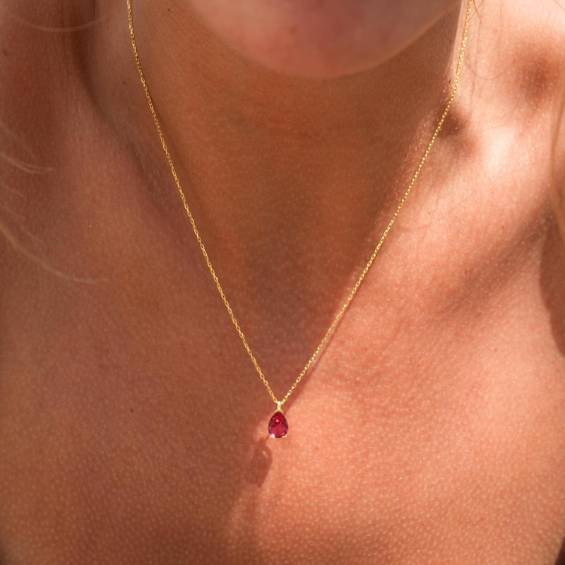 Red Ruby Necklace - Etsy