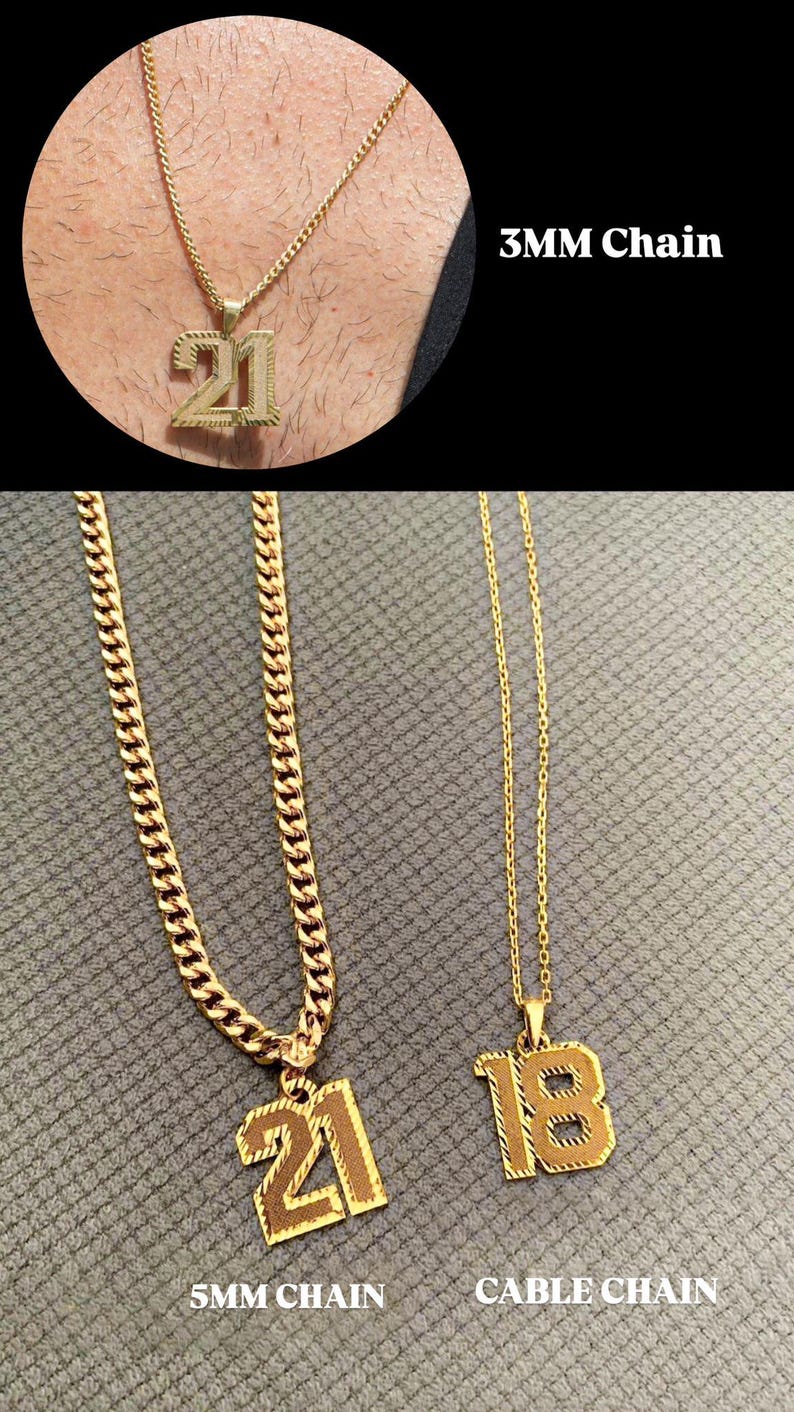 Custom Number Mens Necklace, Frosted Sports Fan Baseball Necklace ...