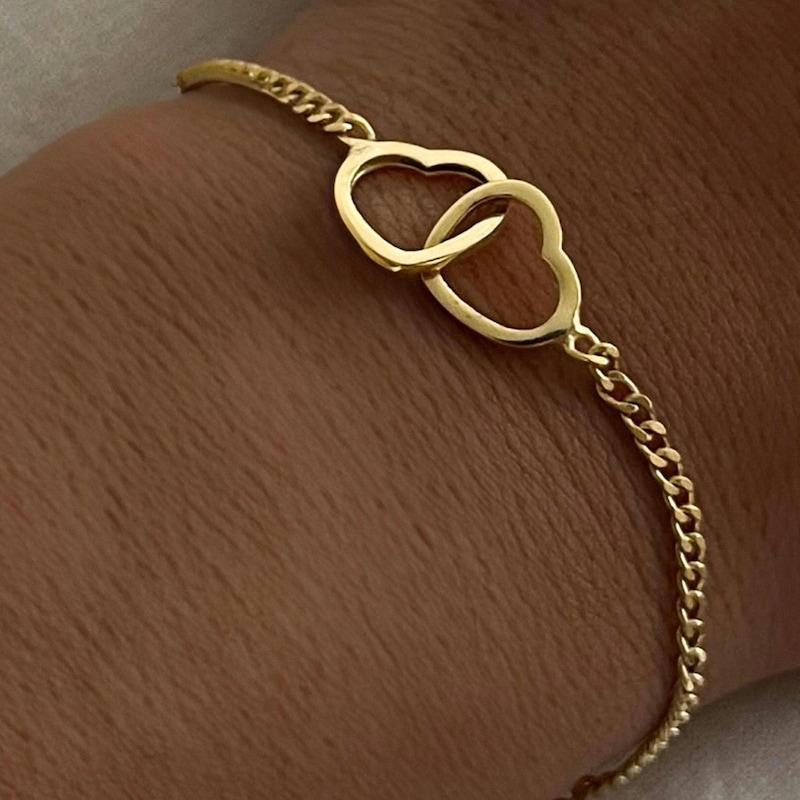 Gold Connected Heart Bracelet - Etsy Canada