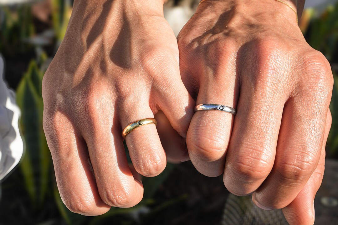 Sun Moon Couple Ring Set, Celestial Ring for Couple Set of 2 ...