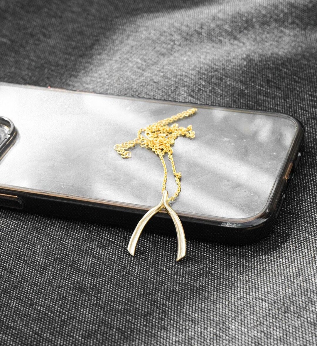 Wedding Necklace Ring Holder Gold, Custom Silver Wishbone Engagement ...