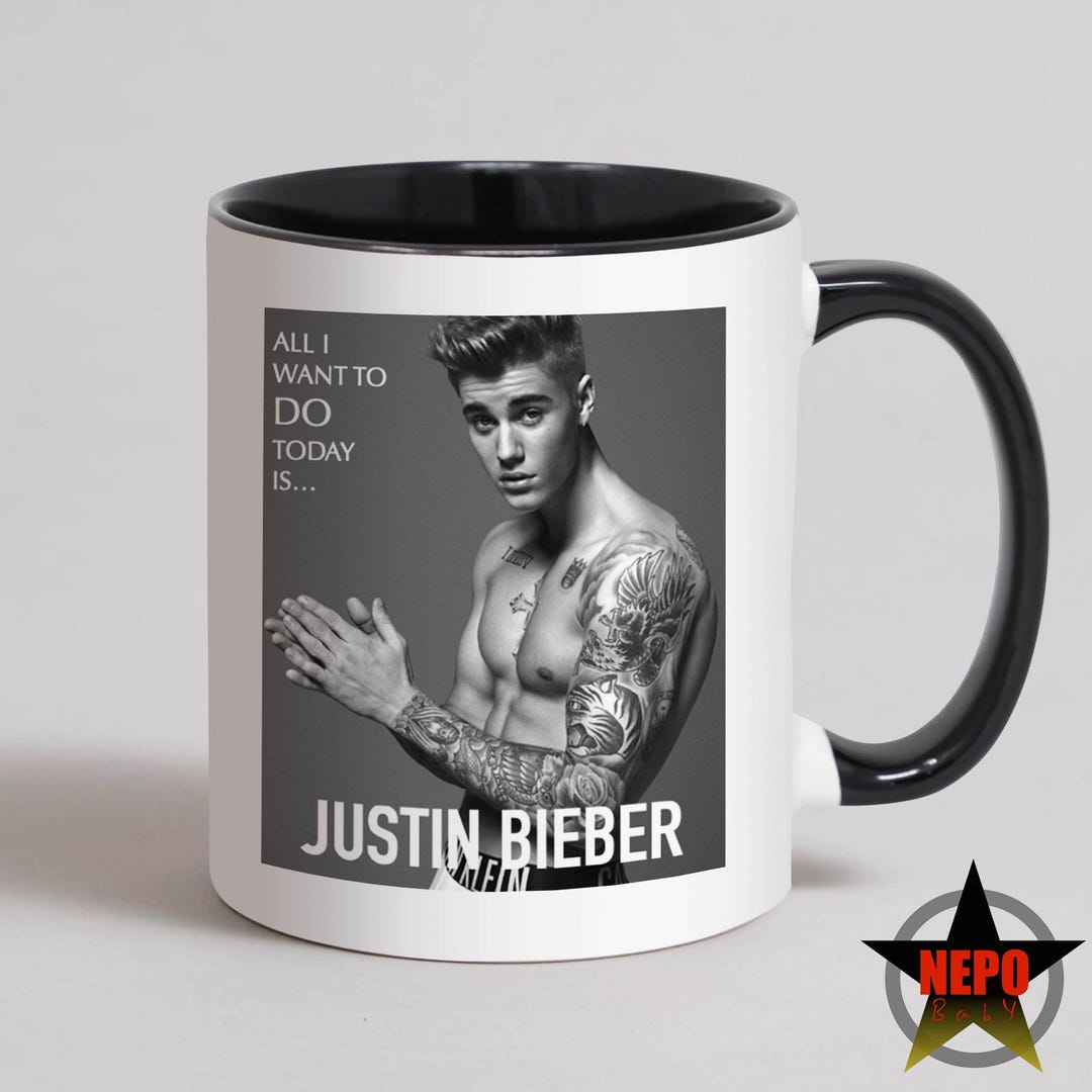 Justin Bieber Birthday Mug, Card, Gift Set All I Want to Do Today Is ...