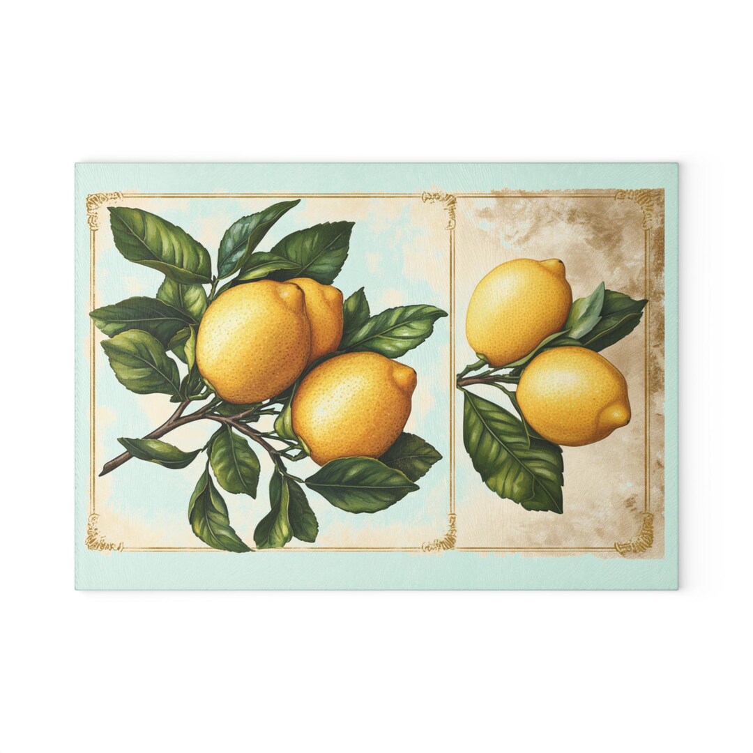 Vintage Lemon Glass Cutting Board, Kitchen Decor for Chefs, Gift for ...
