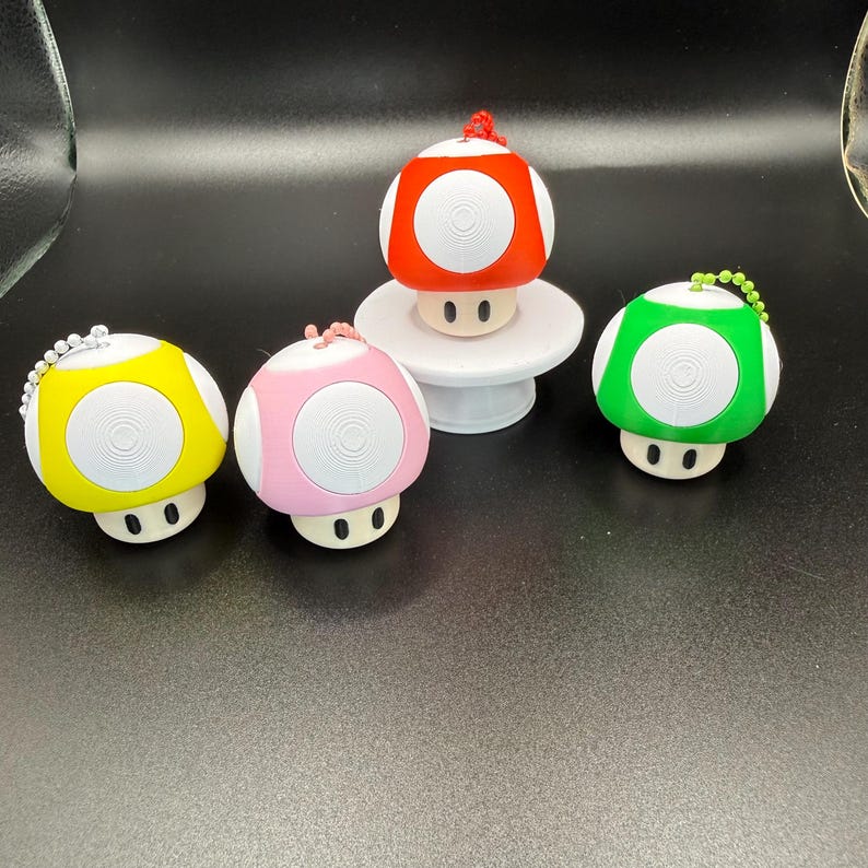 Super Mario Mushroom Fidget Clicker Keychain: Retro Gamer Stress Relief ...