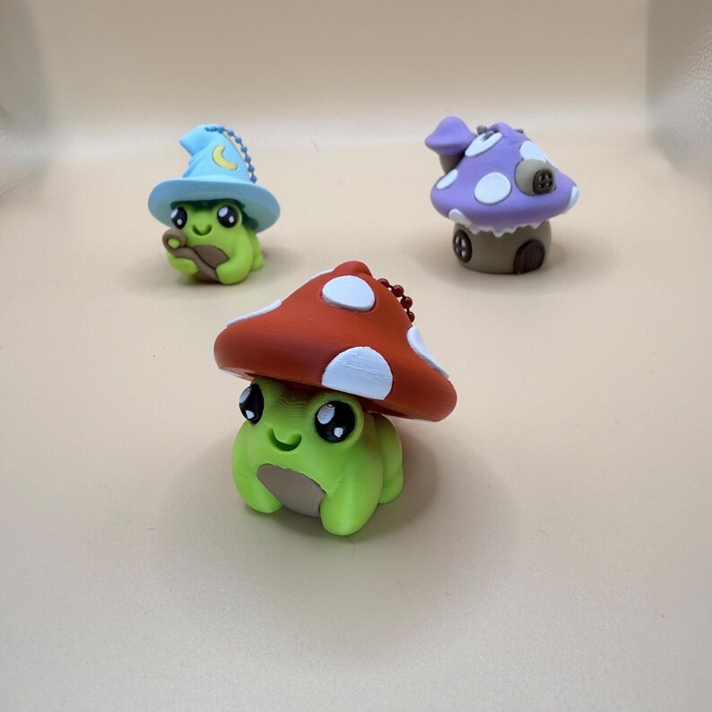 Mushroom Frog Fidget Clicker – Cottagecore Wizard Toadstool Keychain ...