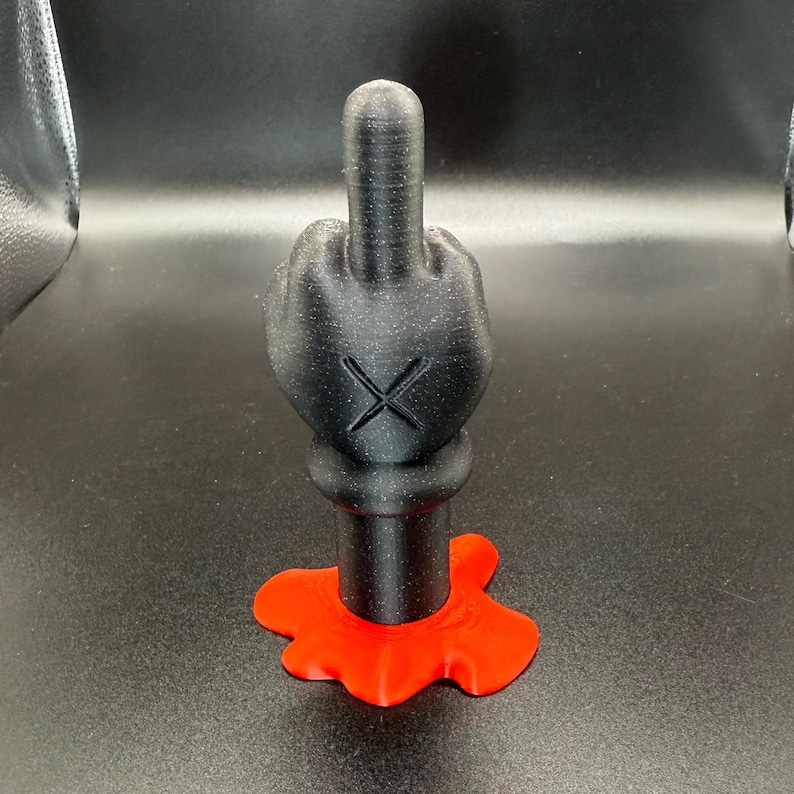 KAWS Inspired Middle Finger 3D Printed Art 4.5” Bold & Playful ...