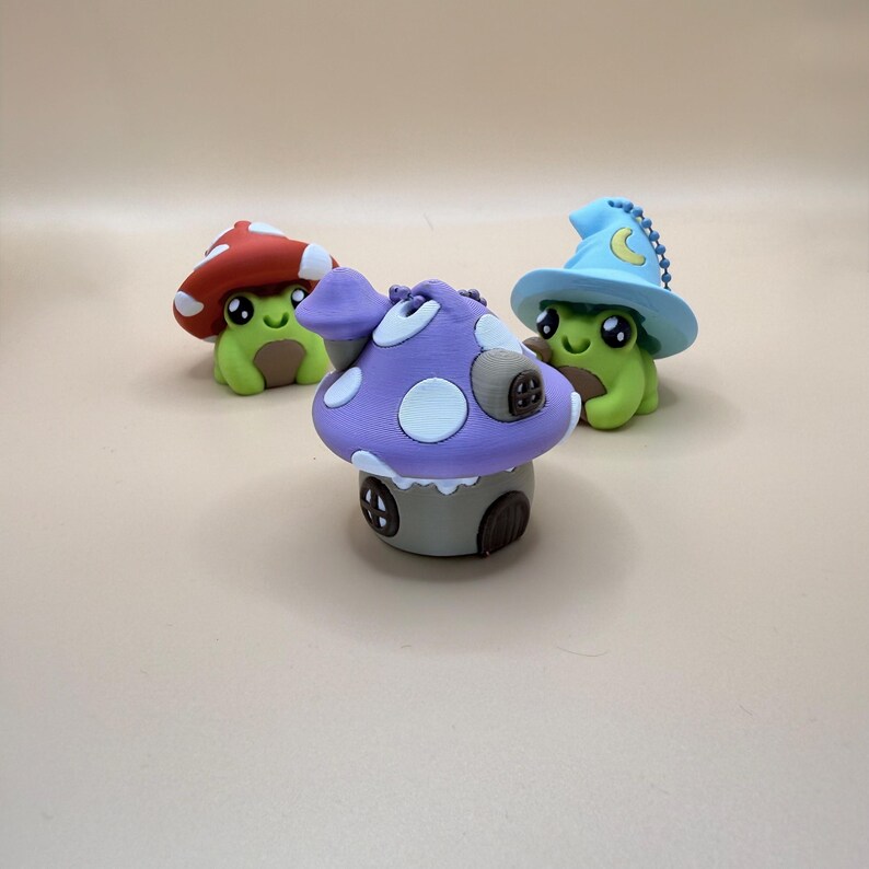 Mushroom Frog Fidget Clicker – Cottagecore Wizard Toadstool Keychain ...