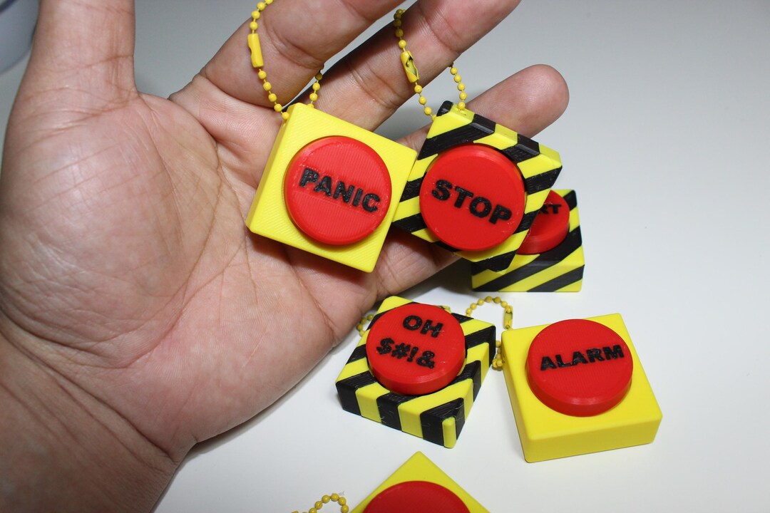 Panic Button Fidget Clickers | Personalizable | Keychain | Clicker ...