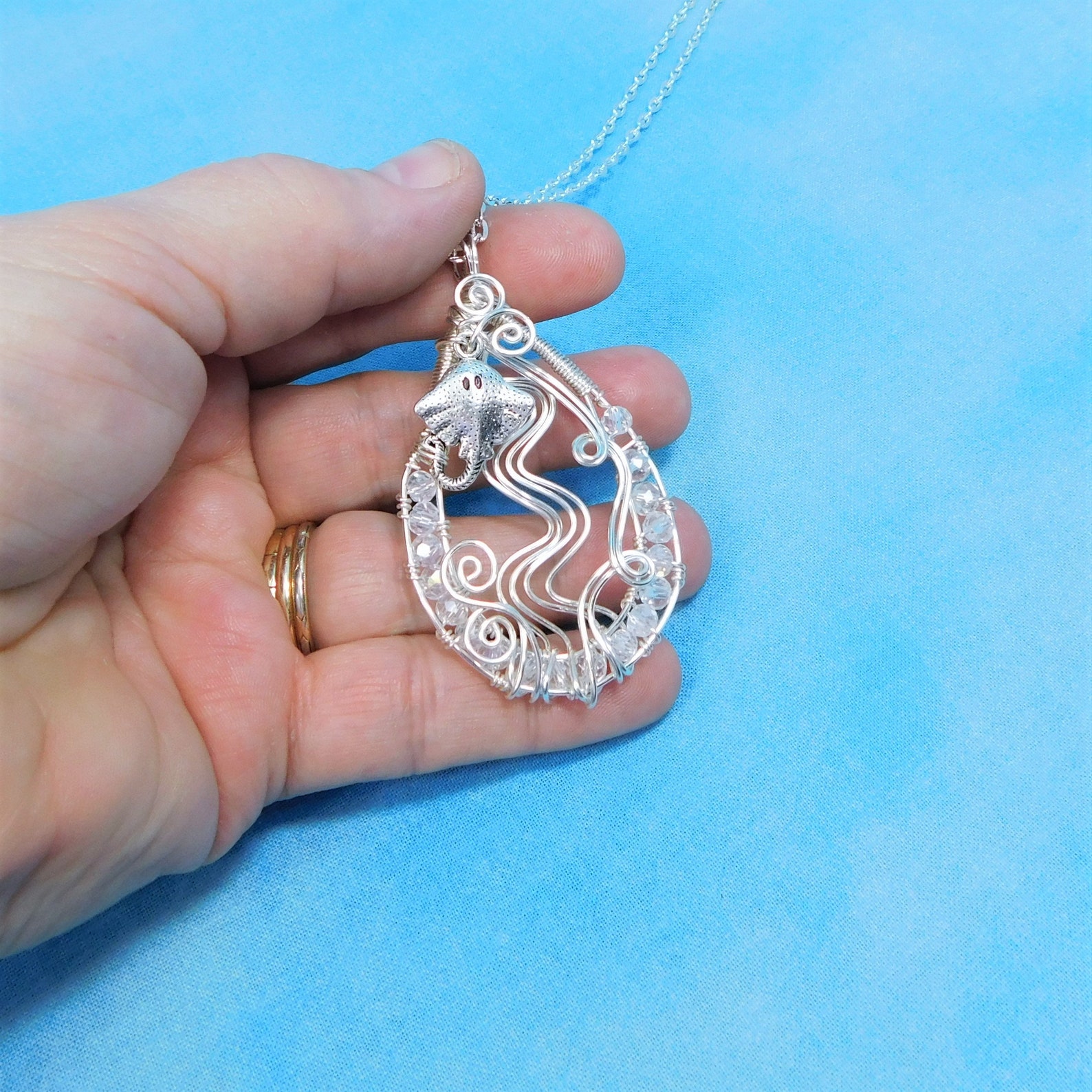 Artistic Stingray Pendant Unique Wire Wrapped Manta Ray | Etsy