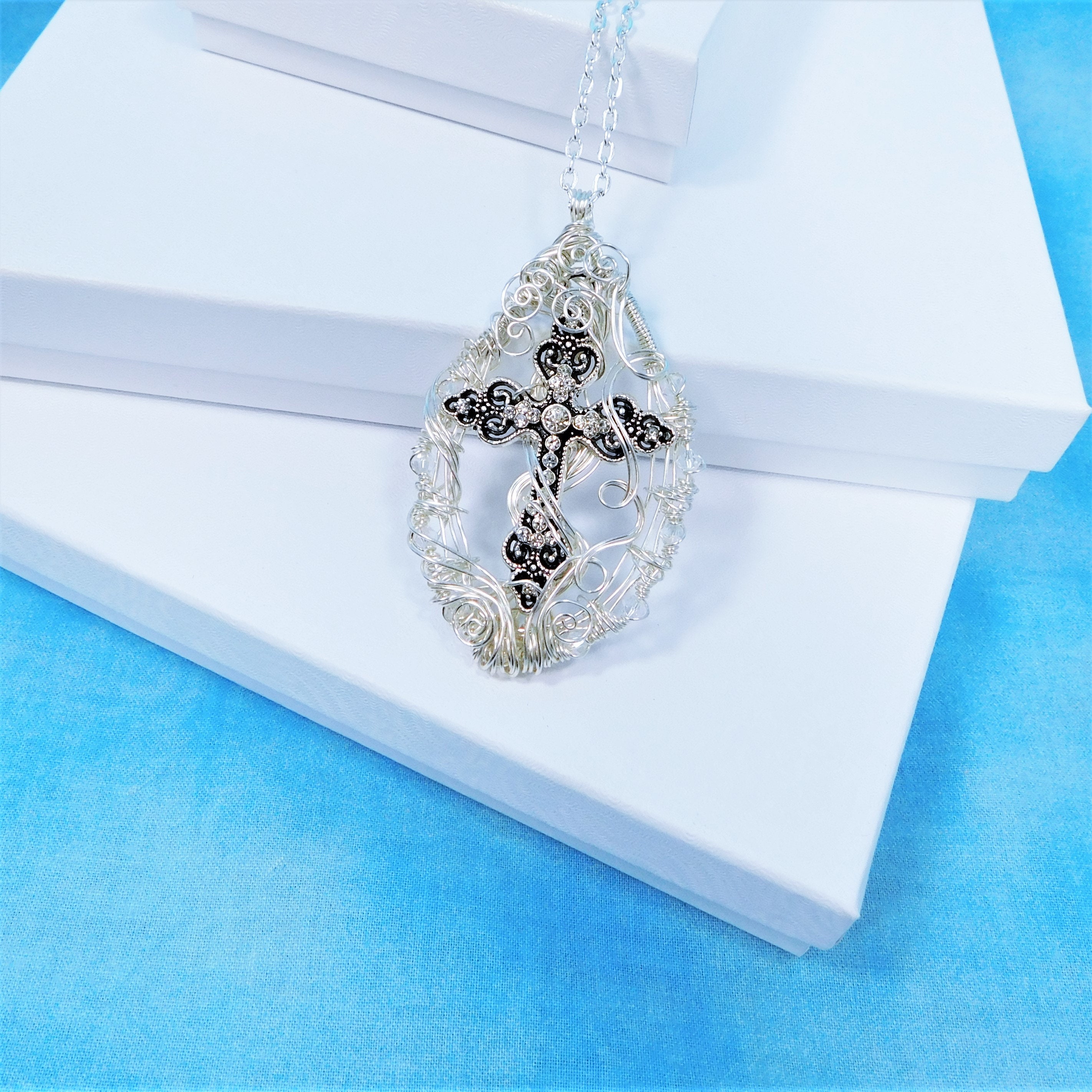 Christian Cross Pendant, Inspirational Women's Gift Necklace, Unique ...