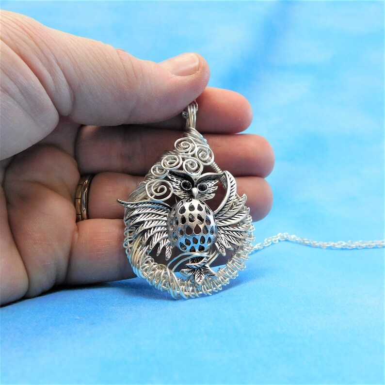 Artistic Woven Wire Wrapped Owl Necklace Artisan Crafted | Etsy