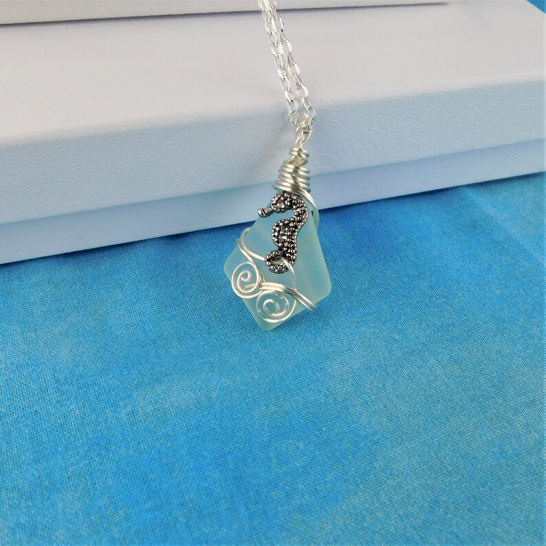 Seahorse Necklace Beach Theme Jewelry, Unique Wire Wrapped Wearable Art ...