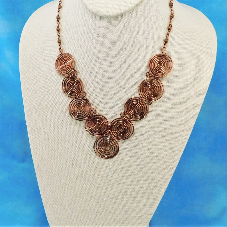 Unique Coiled Copper Bib Necklace Artisan Crafted Wire - Etsy
